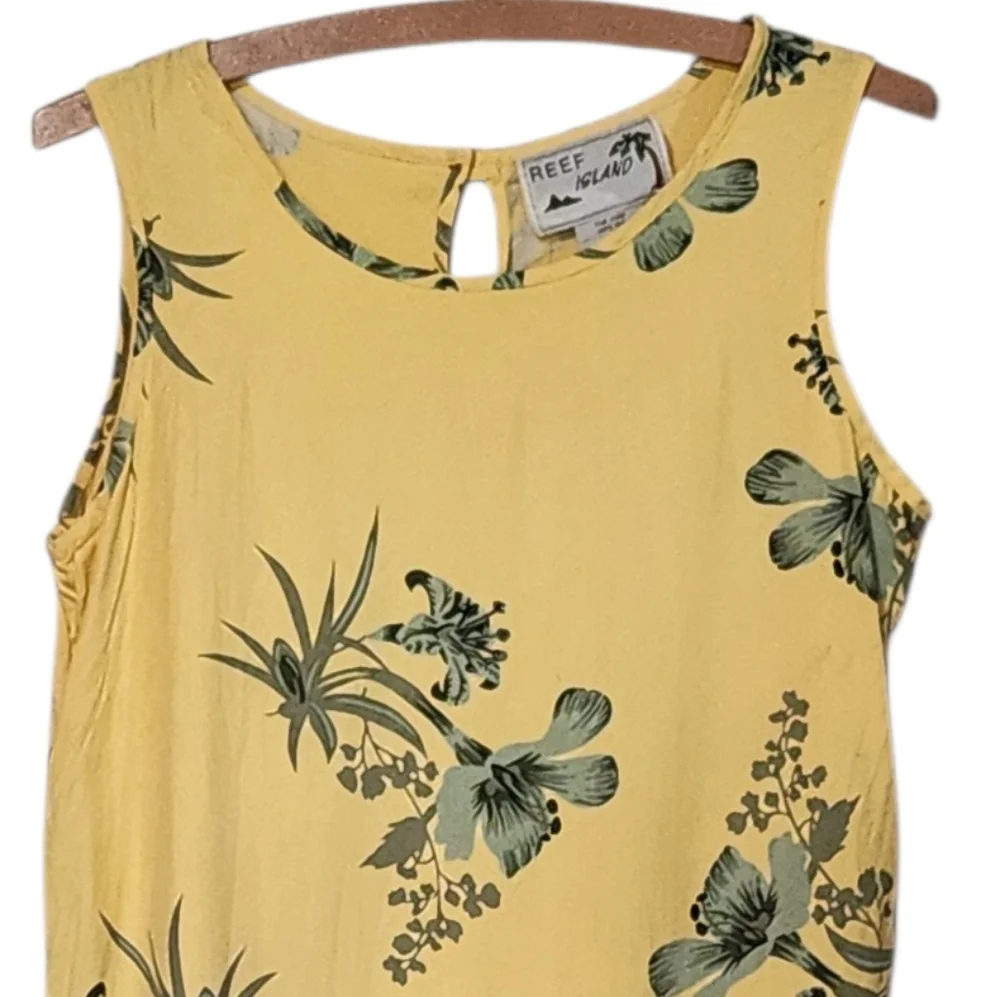 Reef Island | Dresses | Vintage Reef Island 0 Silk Yellow And Green ...